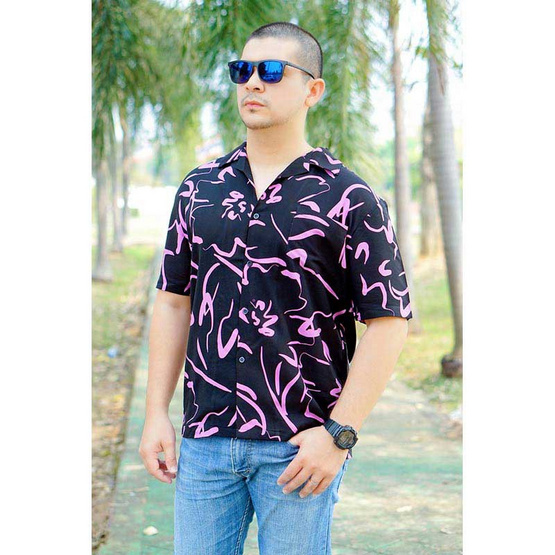 CHALEE เสื้อฮาวายลายเส้น | AllOnline