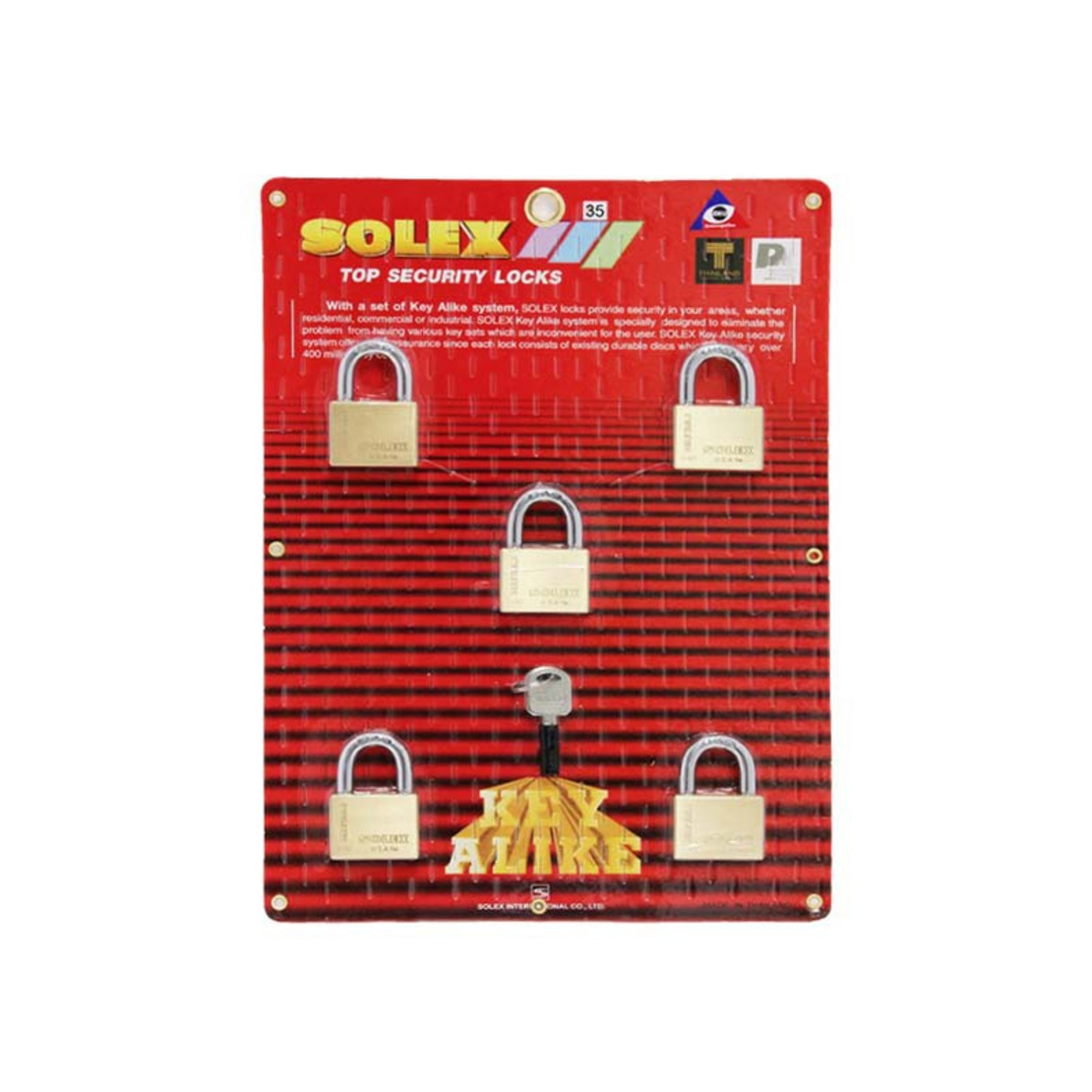 SOLEX คีย์อะไลค์ 5:1 รุ่น อาร์พรีเมี่ยม กุญแจคล้อง ระบบลูกปืน (คอสั้น ...