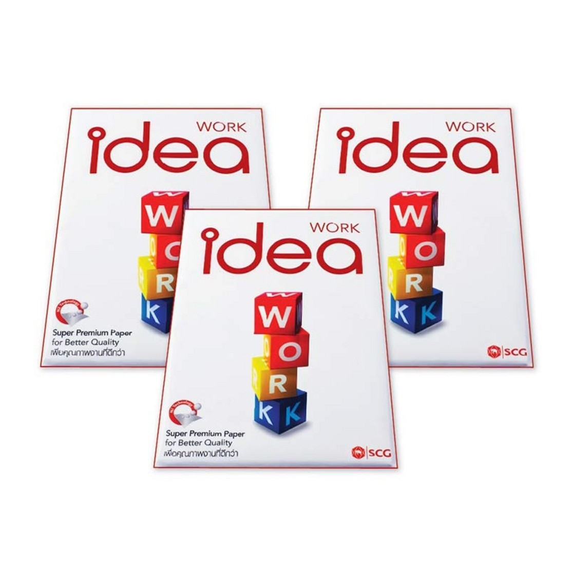 idea WORK กระดาษถ่ายเอกสาร A4 80แกรม 50แผ่น (แพ็ก 3 ห่อ) | AllOnline