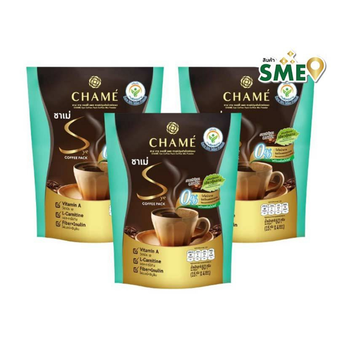 ชาเม่ชาย คอฟฟี่แพค กาแฟปรุงสำเร็จชนิดผง 60 กรัม (15 กรัม x 4 ซอง) แพ็ก ...