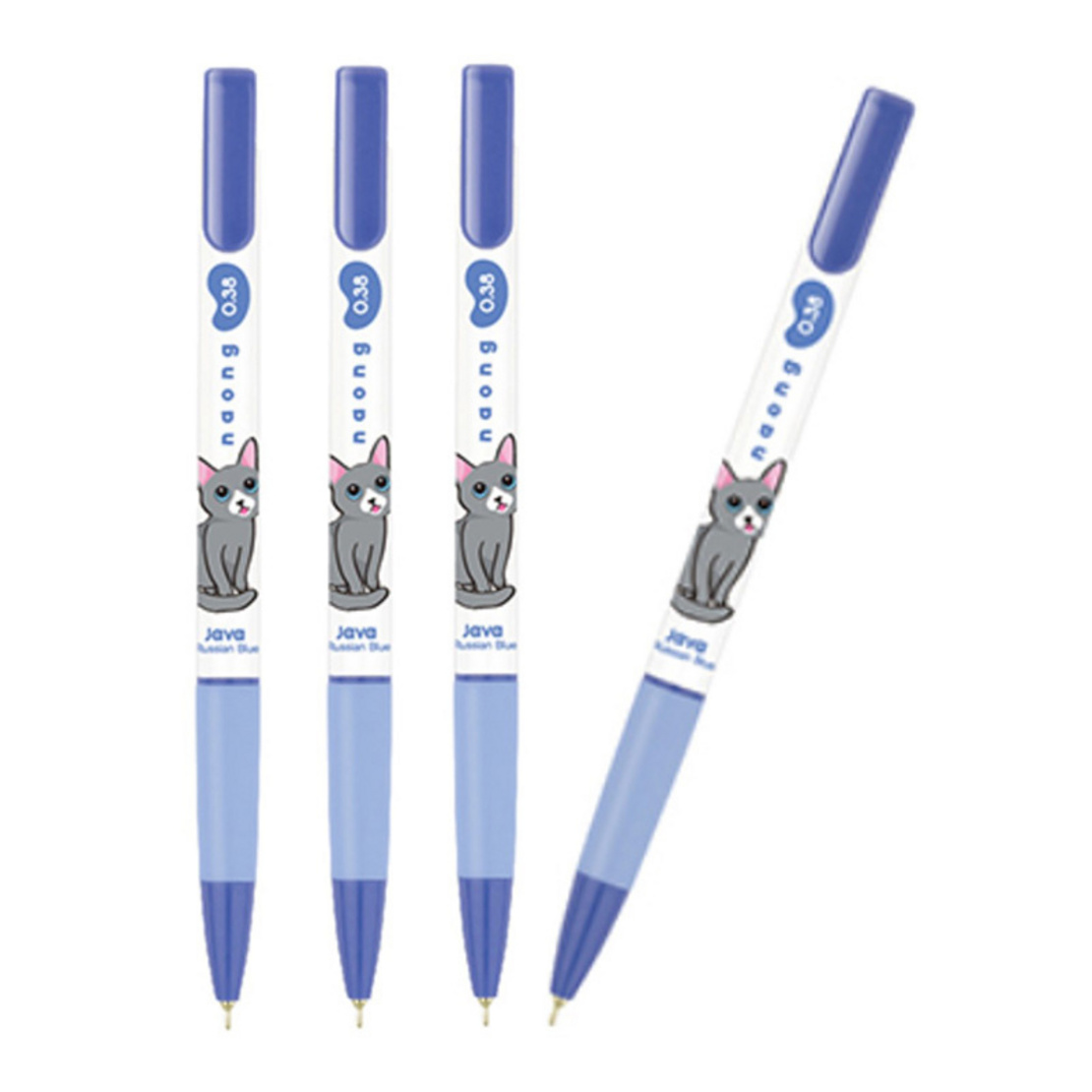 ปากกาลูกลื่น JAVA NAONG 0.38มม. หมึกน้ำเงิน (แพ็ก 4 ด้าม) | AllOnline