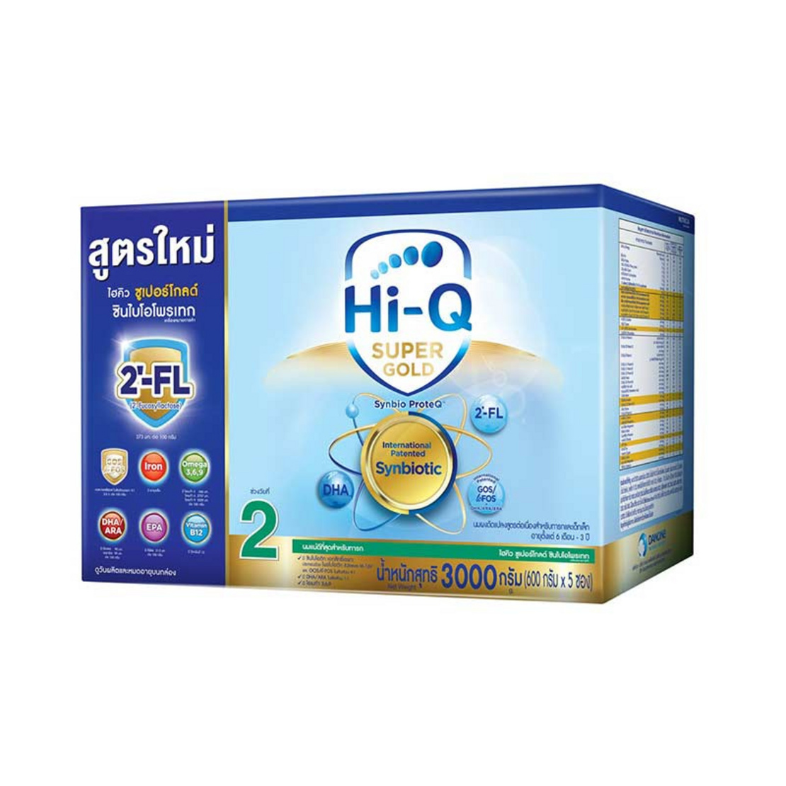 นมผงไฮคิว ซูเปอร์โกลด์ ซินไบโอโพรเทก สูตร2 3,000 กรัม | AllOnline