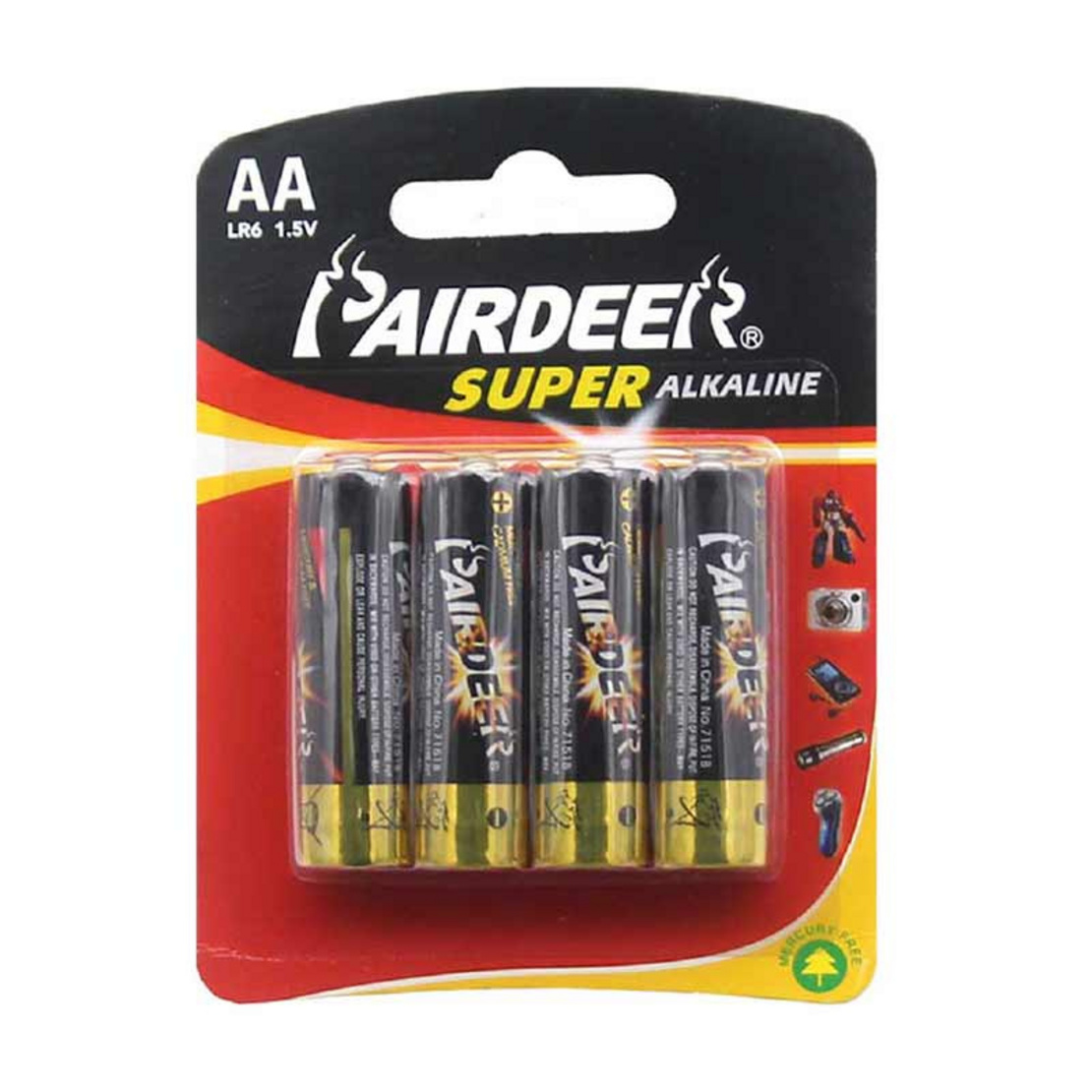 PAIRDEER ถ่านอัลคาไลน์ AA แพ็ก 4 ก้อน (20 แพ็ก 80 ก้อน) | AllOnline