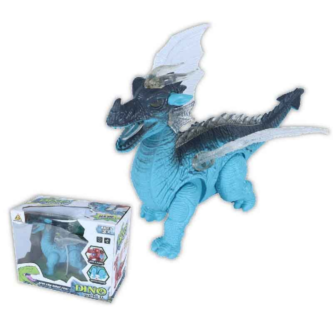 Rsiam Toys มังกรมีปีกใส่ถ่าน เดินได้ ชนถอยได้ มีเสียงคำรามมีไฟ คละสี ...