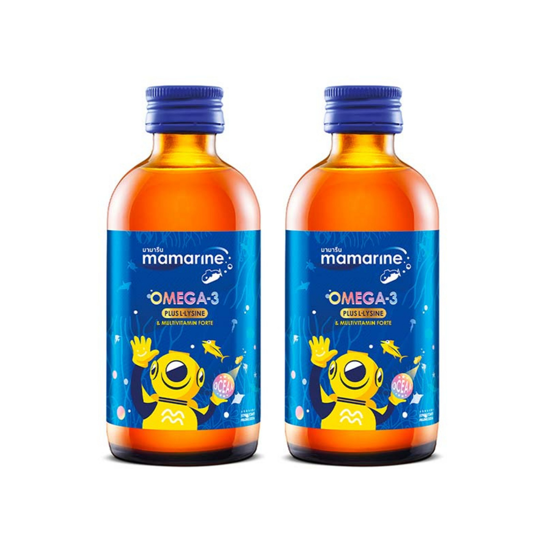 Mamarine Omega-3 Plus L-Lysine 120 มล. (แพ็ก 2 ขวด) | AllOnline