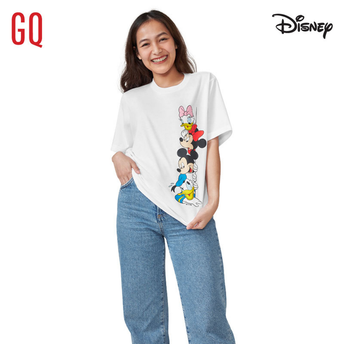 GQ EASY จีคิวอีซี่ เสื้อลายดิสนีย์ สีขาว | AllOnline