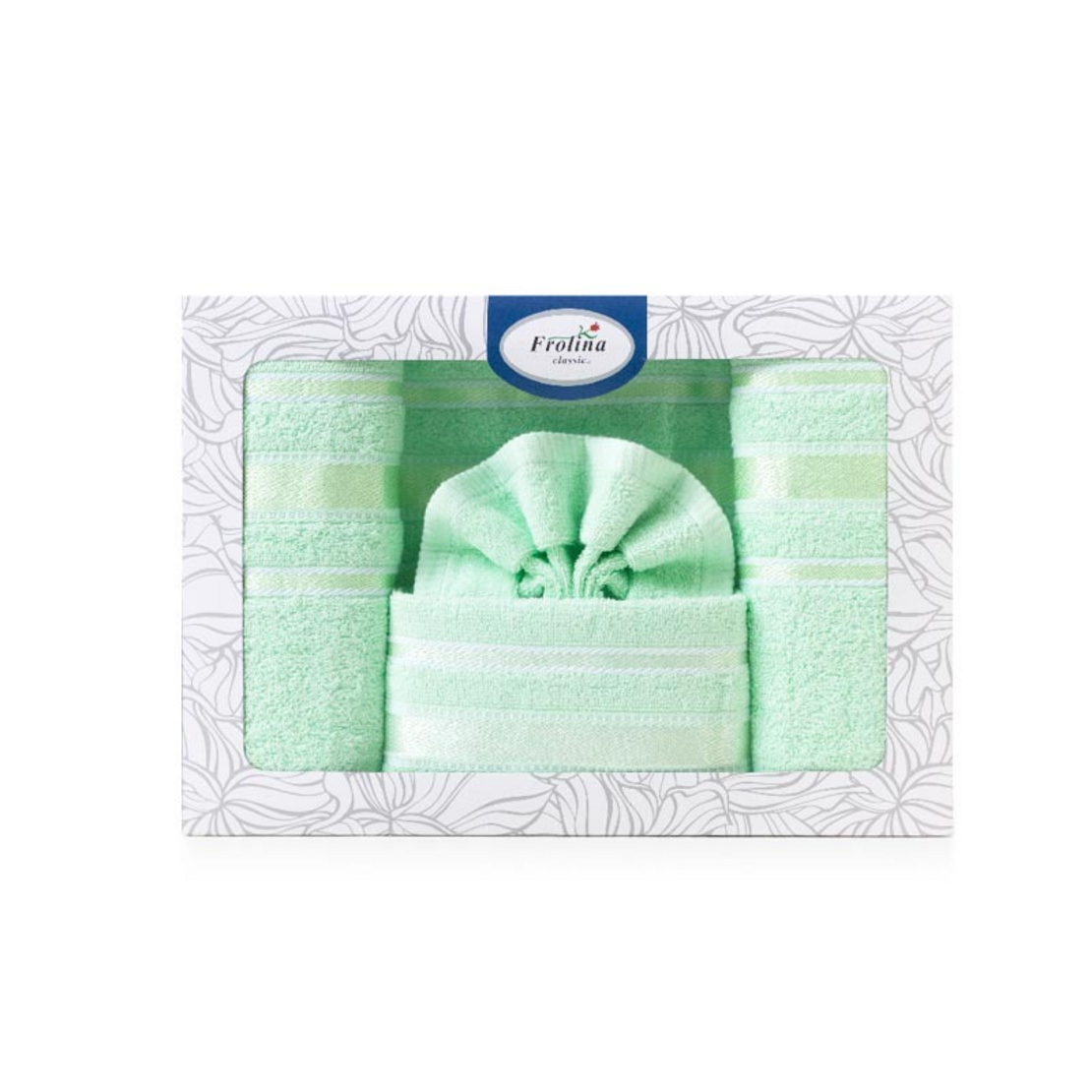 Frolina ชุดของขวัญ ผ้าขนหนูเช็ดผมและเช็ดตัว ขนาด 15x30+30x60 นิ้ว รุ่น ...