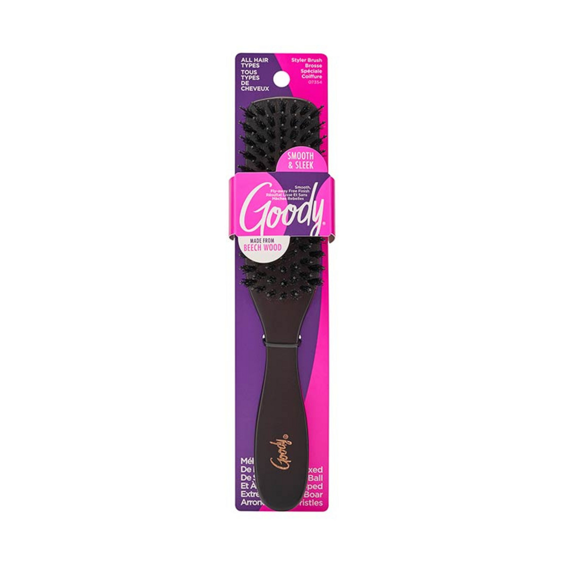 Goody หวีแปรงขนหมูป่าผสมไนลอน ขนาดกลางGOODY MAN BOAR STYLER (รุ่น 07354 ...
