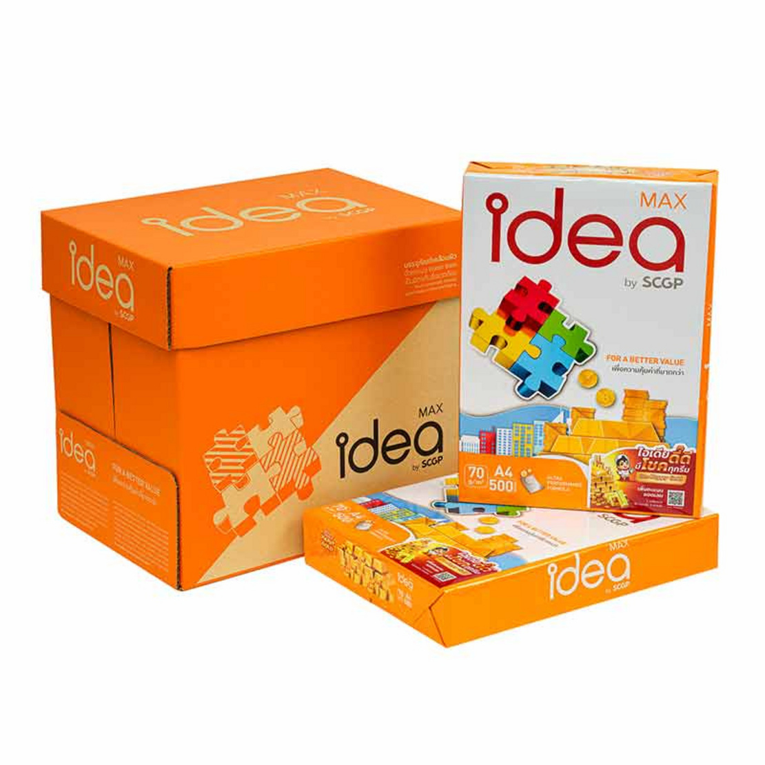 IDEA MAX กระดาษถ่ายเอกสาร A4 70แกรม 500แผ่น (5 รีม/กล่อง) | AllOnline