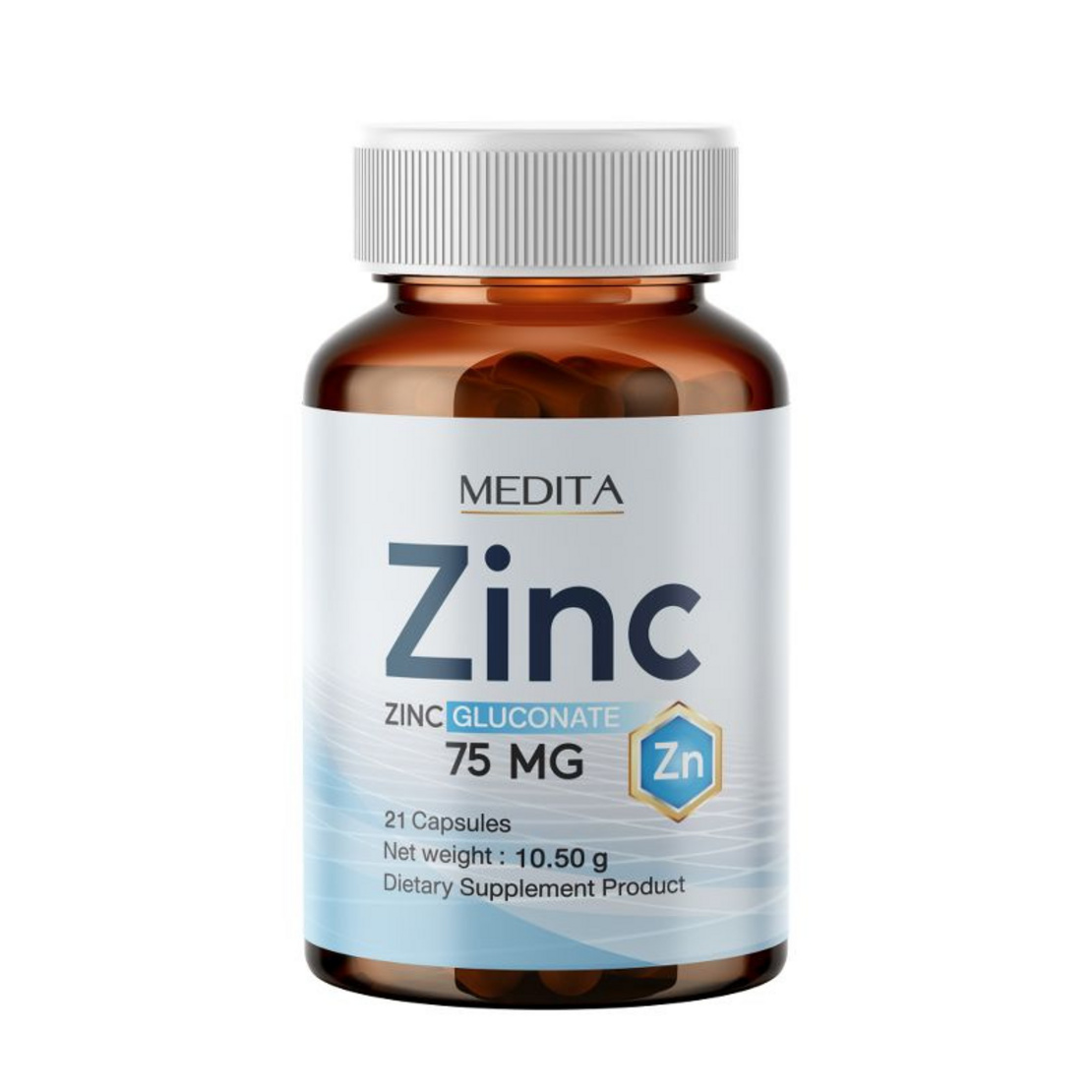 MEDITA ซิงค์ กลูโคเนต 75 mg บรรจุ 21 แคปซูล | AllOnline