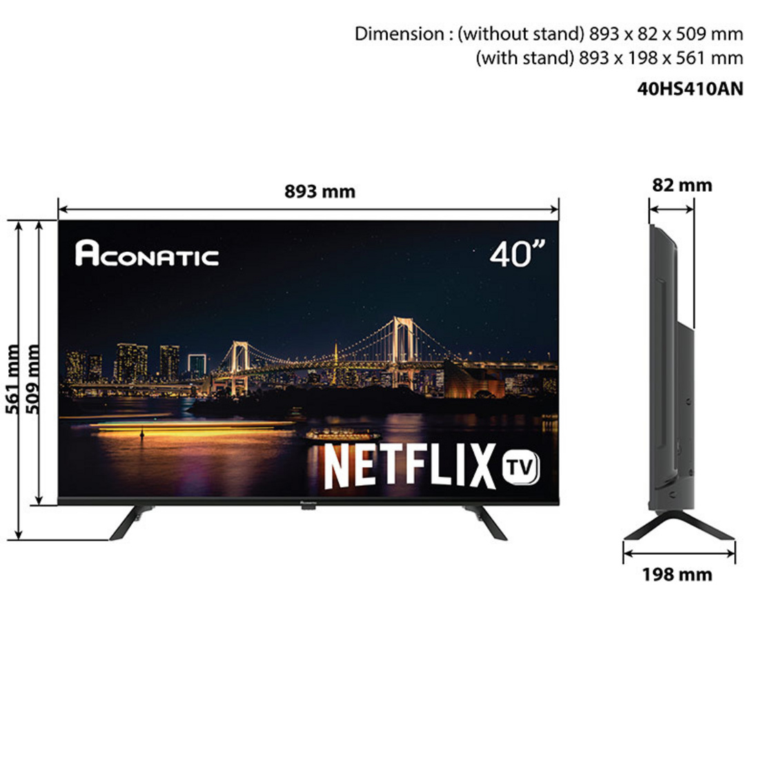 Aconatic Smart TV FHD LED ขนาด 40 นิ้ว รุ่น 40HS410AN | AllOnline