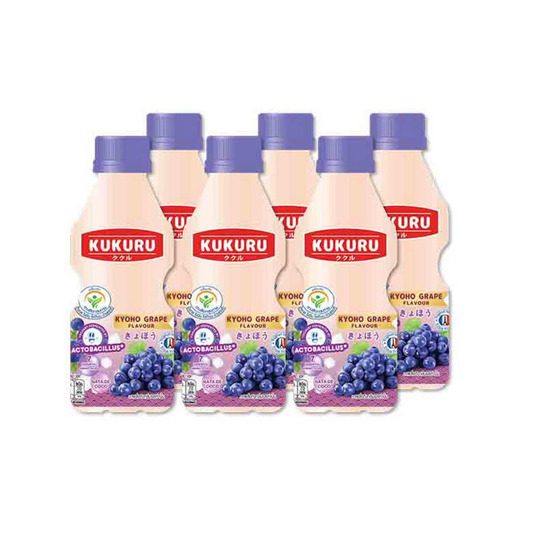 คูคูรุ องุ่นเคียวโฮโยเกิร์ตวุ้นมะพร้าว 250 มล. (แพ็ก 6 ขวด) | AllOnline