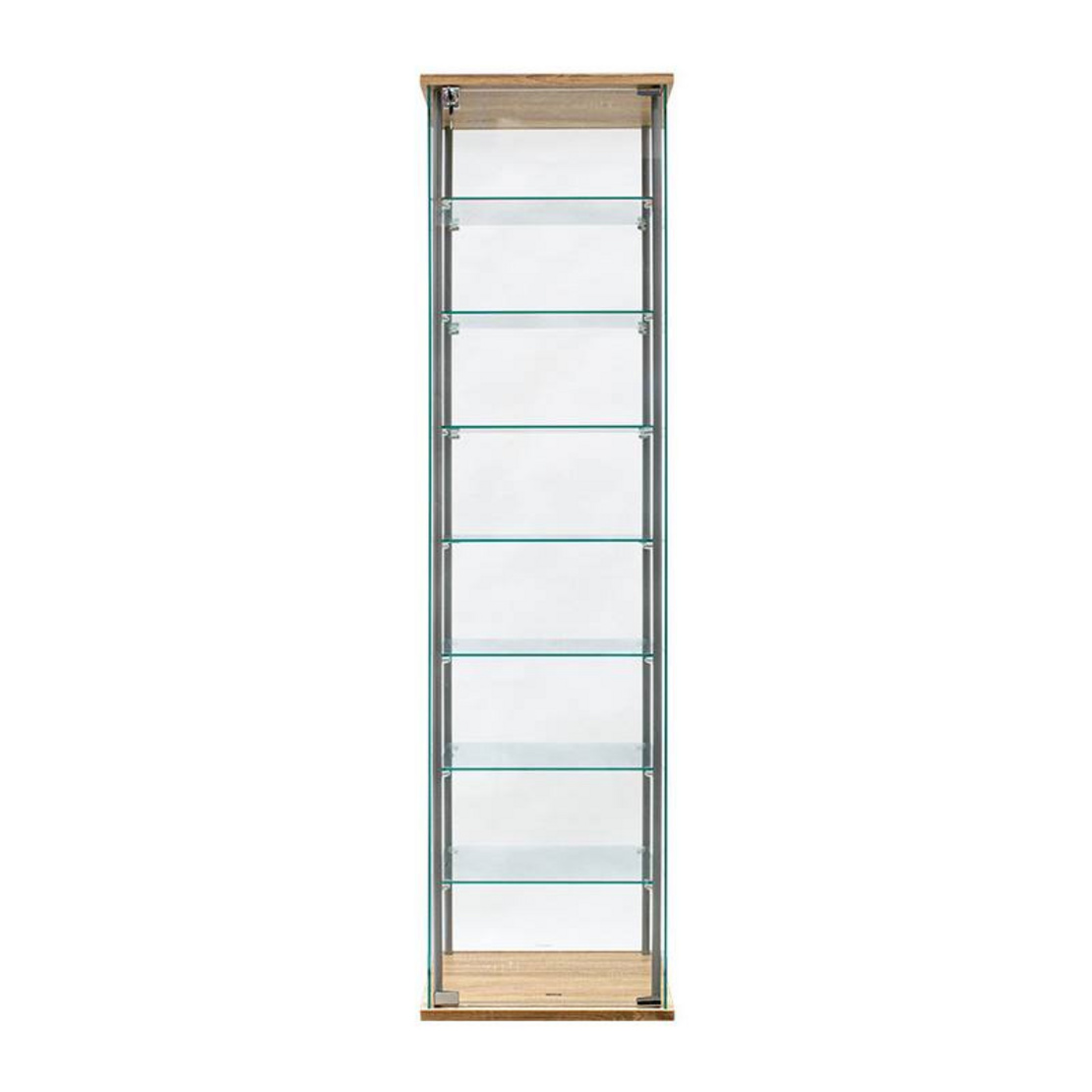 Rina Hey ตู้โชว์กระจก 8 ชั้นพร้อมกุญแจล็อก SHOW/42 ไม้ธรรมชาติ | AllOnline