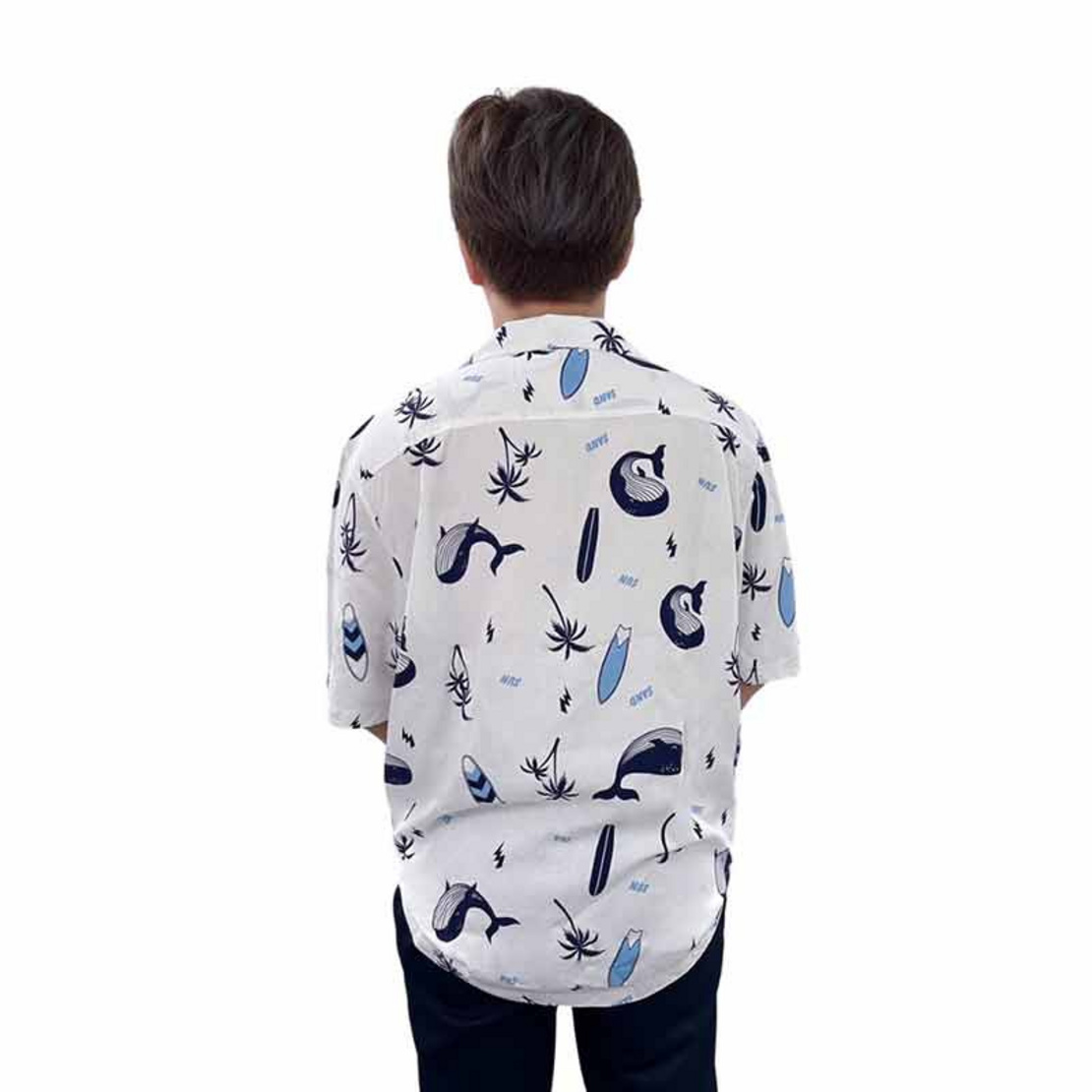 CHIC @ ME เสื้อเชิ้ตฮาวาย ลายปลาวาฬ | AllOnline