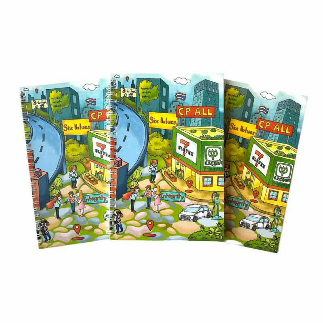 CP ALL สมุดโน้ต ขนาดA5 6Values (3เล่ม) | AllOnline