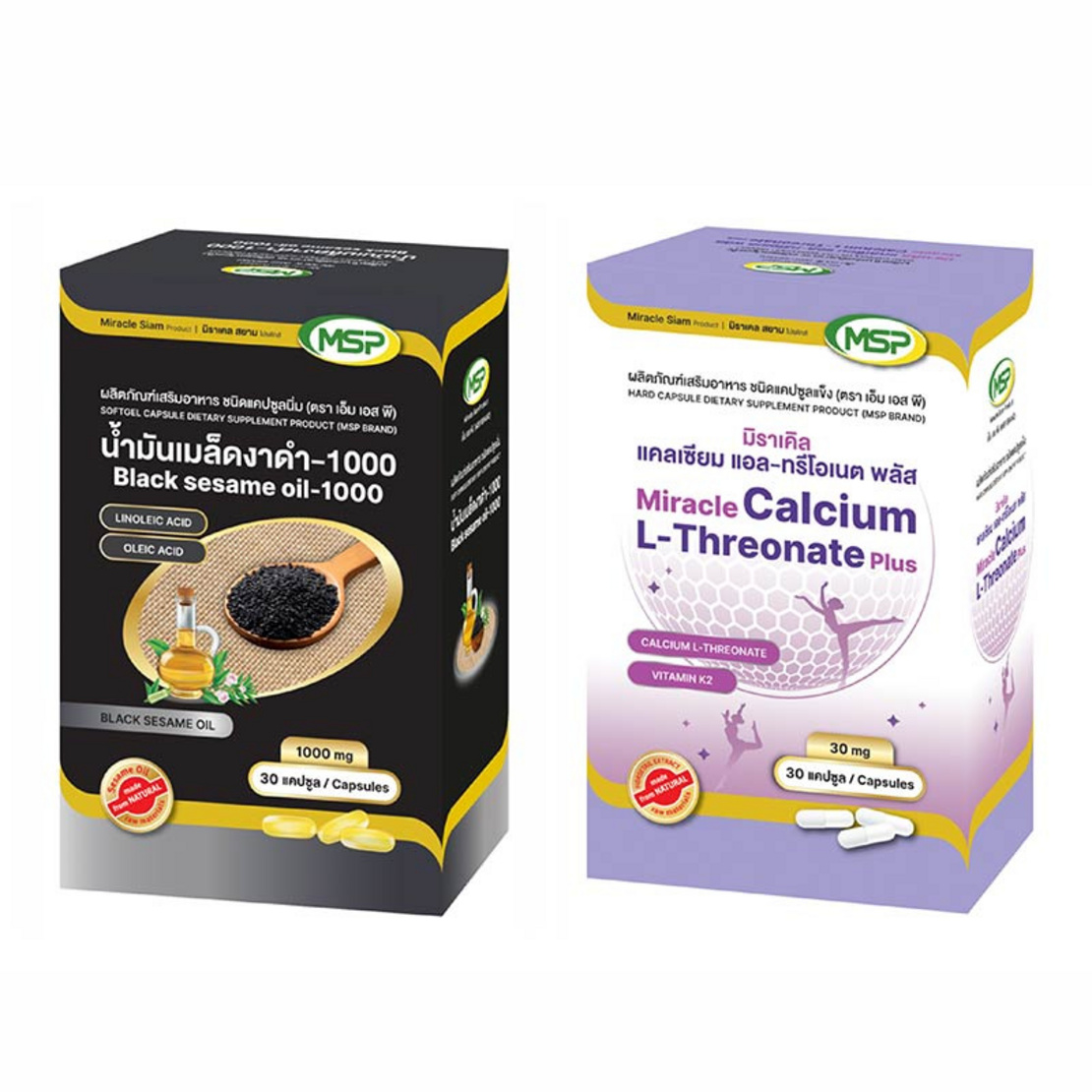 MSP มิราเคิล น้ำมันเมล็ดงาดำ+แอล-ทรีโอเนต พลัส บรรจุ 30 Capsules ...