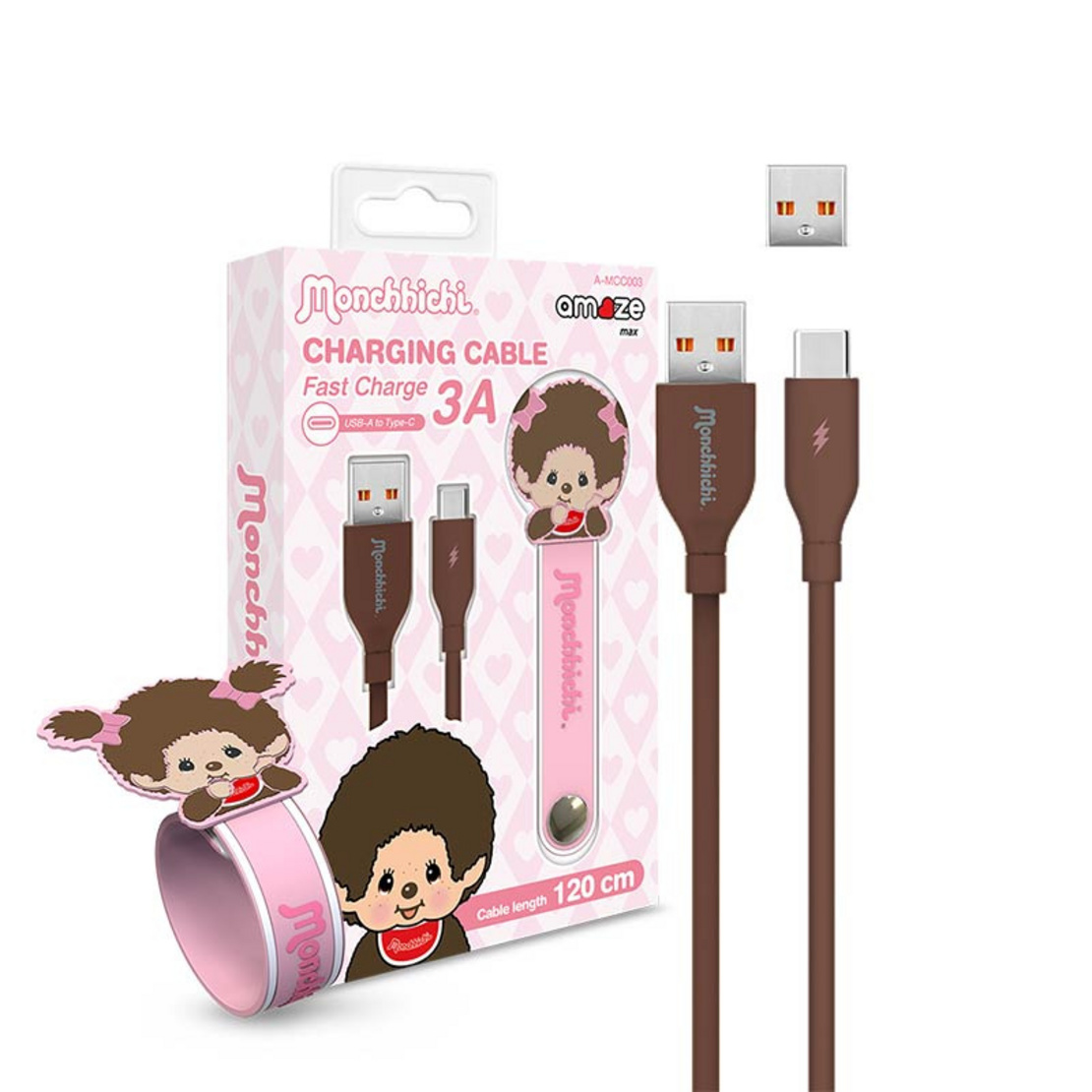 Amaze One Monchhichi สายชาร์จ Type C รุ่น A-MCC003 G | AllOnline